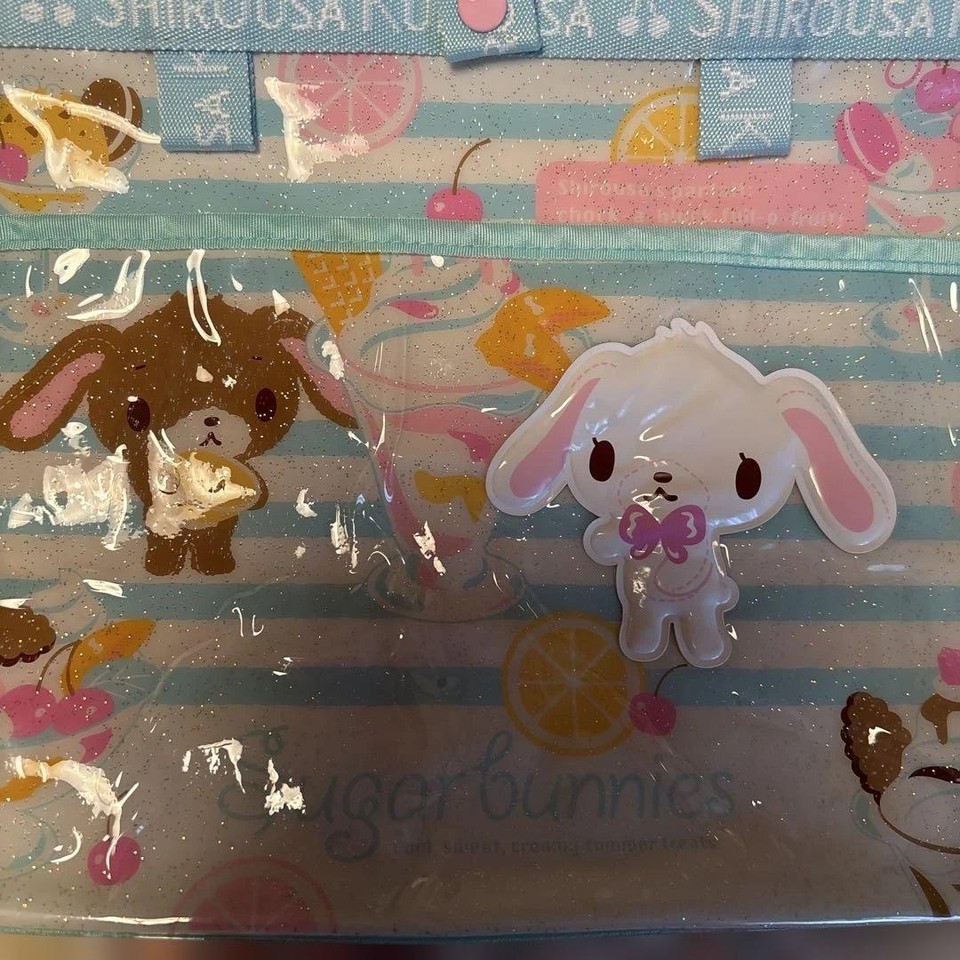 Sugar Bunnies NEW Pool Tote Bag Pink Blue Character PVC Large Sanrio ...
