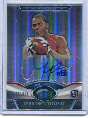 TERRENCE TOLIVER HOUSTON TEXANS TEXAS A&M 2011 TOPPS PLATINUM AUTOGRAPH ...