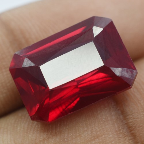 CERTIFIED Natural Ruby Emerald Cut Bloody Red 19.65 Ct Loose Gemstone ...