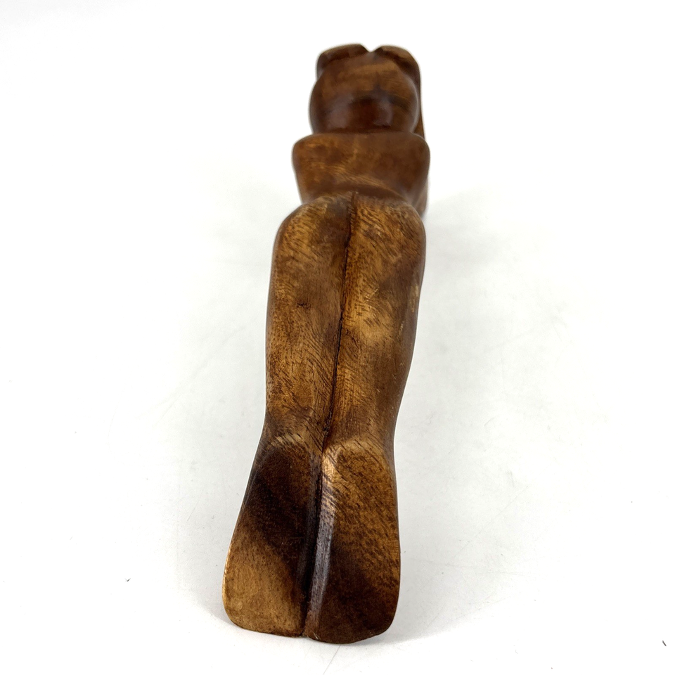 Monkey Pod Wood Carved Statue Yoga Pose Meditation Sculpture Decoration ...