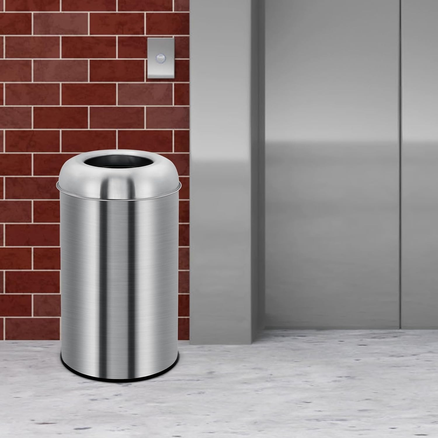 Stainless Steel Open Top Trash Can 50L/70L Commercial Indoor Outdoor ...