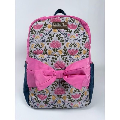 Matilda Jane Girls Backpack | Quilted Floral Print | Pink Bow | School ...