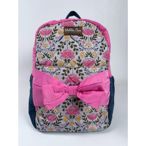 Matilda Jane Girls Backpack | Quilted Floral Print | Pink Bow | School ...