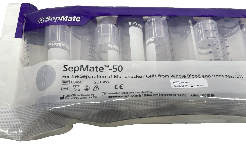 (100) STEMCELL SepMate-50 PBMC Isolation Tubes 50mL Sterile 85450 | eBay