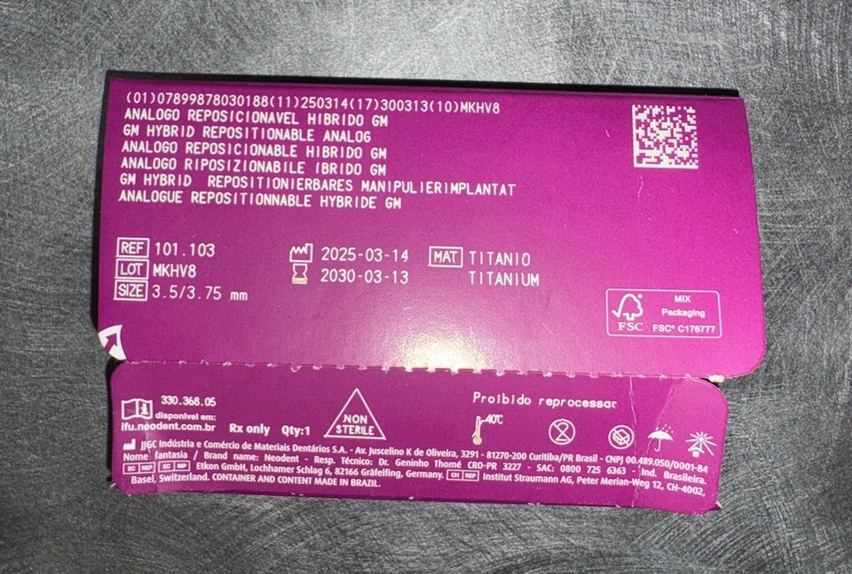 10 Neodent GM Repositionable Dental Lab Analog Titanium 3.5/ 3.75 | eBay