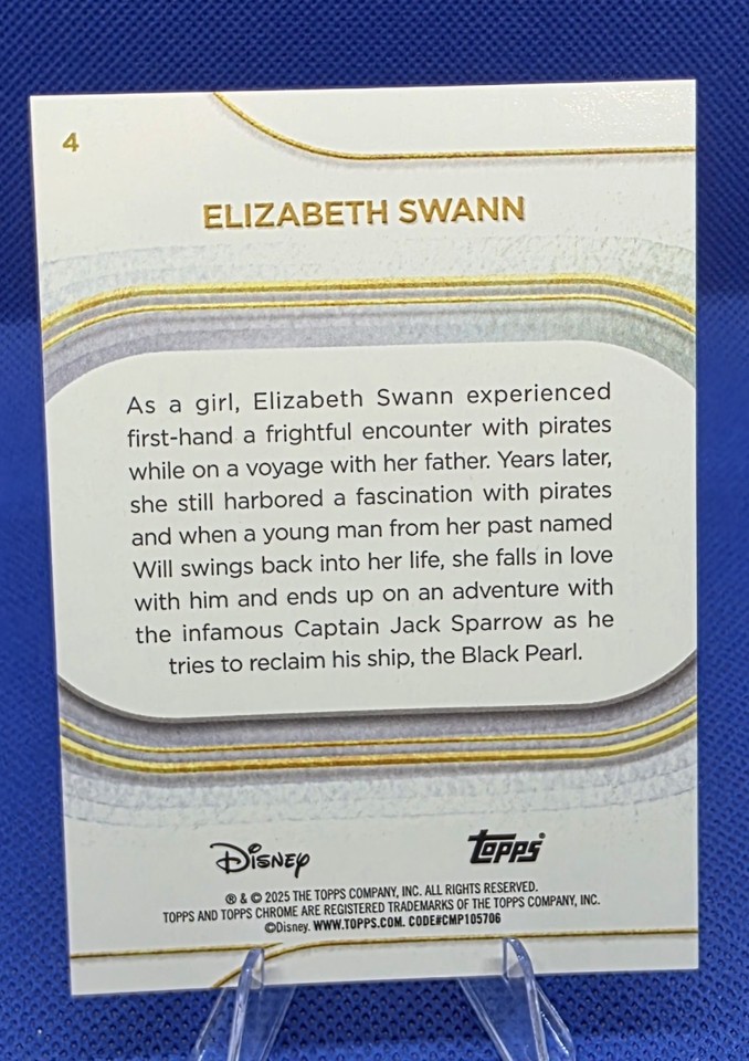 2025 Topps Chrome Disney Sapphire Elizabeth Swann Gold #23/50 | eBay