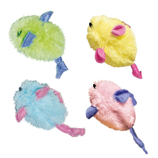 KONG Kitten & Cat Catnip Toy Mice 2-pk Crinkle Sound Plush Mouse for ...