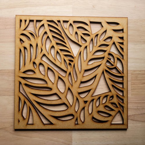 Tropical Leaf Decorative Screen Radiator Cabinet square MDF Panel 2ft x ...