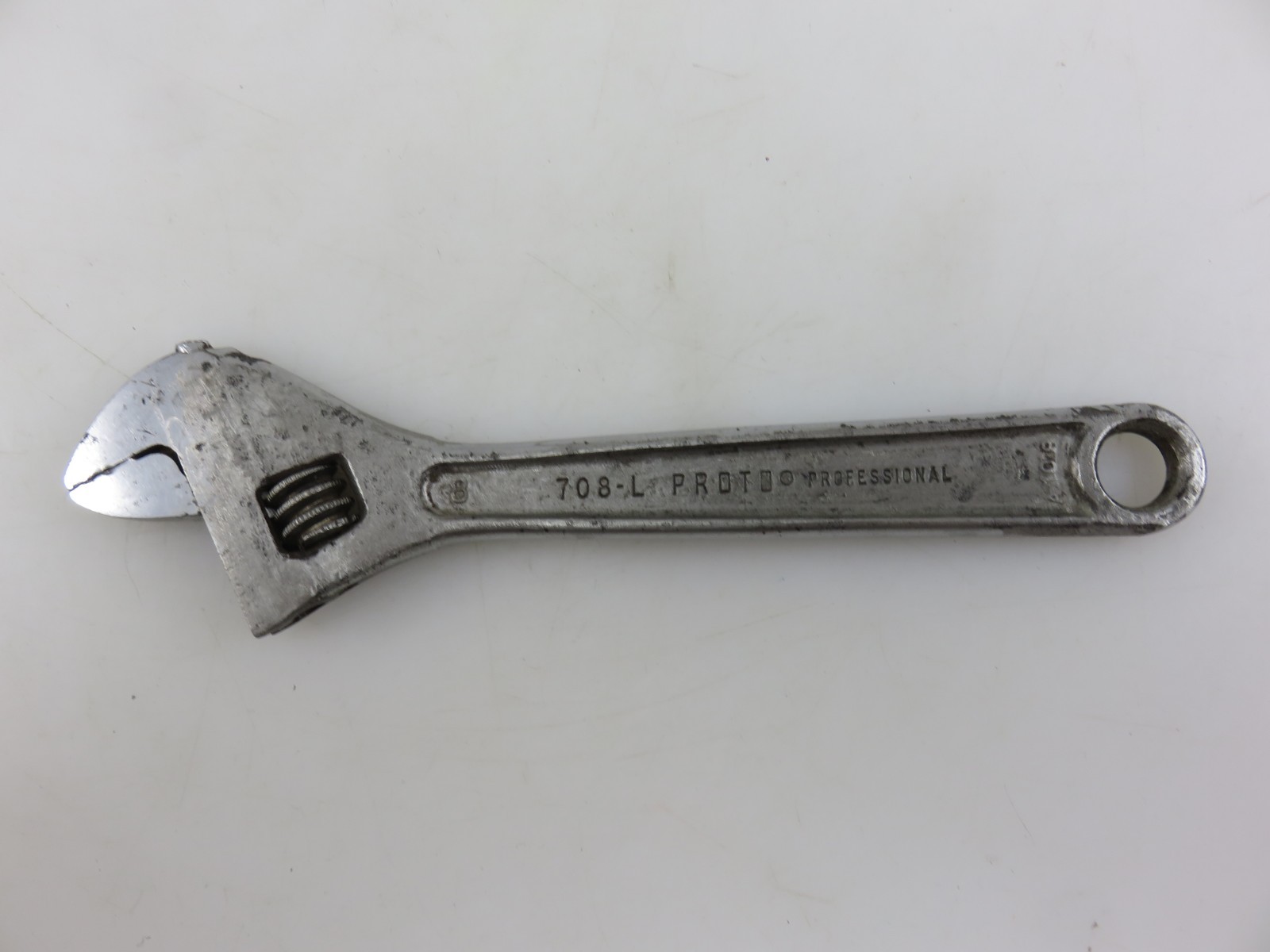 Proto Clik-Stop 708-L Adjustable Wrench 8" Chrome Forged Steel Vintage ...