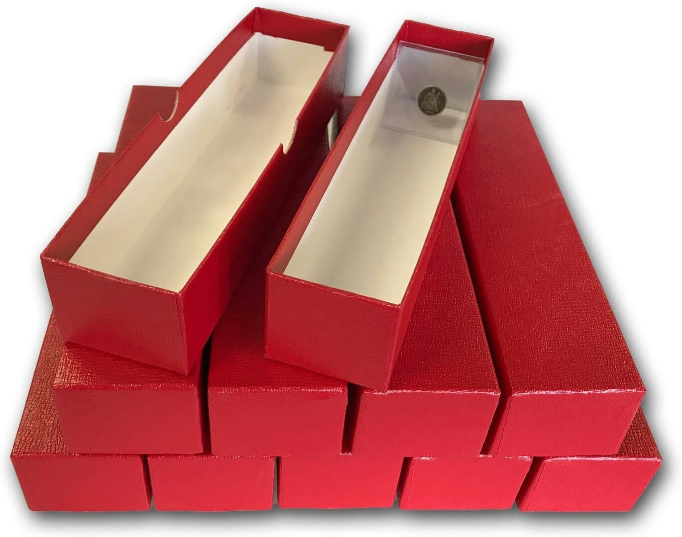 Lot Of 10 2x2 Coin Flips Red Boxes 9 Inch For Snaplock Top Quality ...