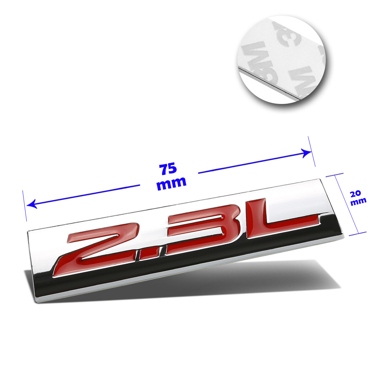 "2.3L" Polished Metal 3D Decal Red Emblem Exterior Sticker For Mazda ...