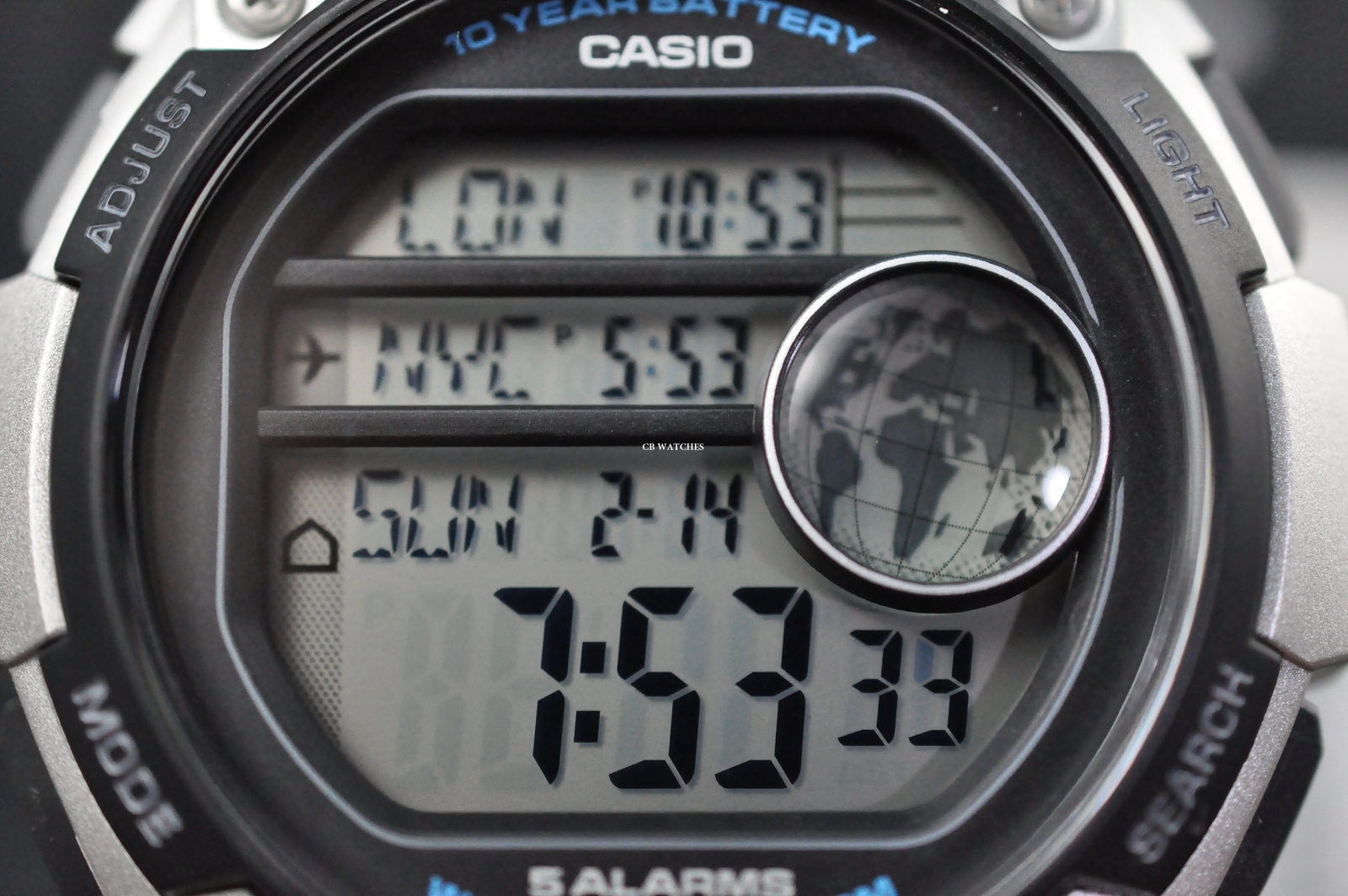 Casio AE-3000W Men's Quartz Black Resin/Steel Multi Time Band Digital ...