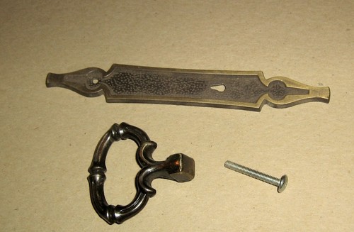 Vintage Brass Cabinet Door Backplate + Pull,Antique Style,Kitchen,Bath ...