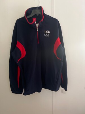USA Olympics Jacket Fleece Mens Size Large L NWT Blue Pullover | eBay