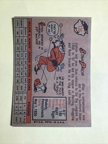 1958 Topps Baseball #126 Stan Palys - Very Nice+ p6 | eBay