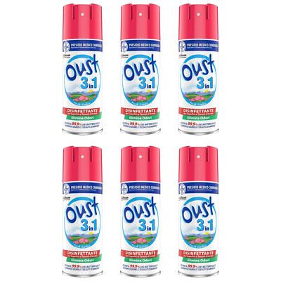 6pz OUST 3 in 1 spray elimina gli odori superfici e tessuti FRESH ...