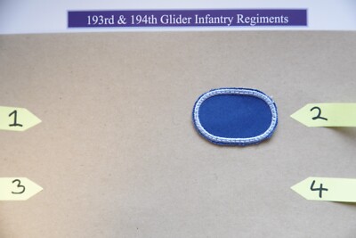 No.2 Jump Wing Backing Oval 193rd & 194th GIR Glider Infantry patch ...
