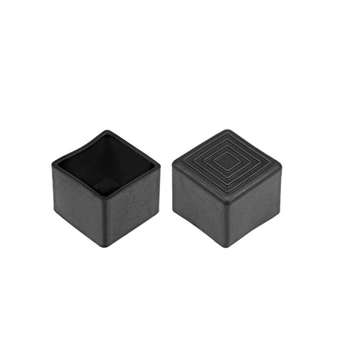 10Pcs Black Rubber End Caps Covers 28mm x 28mm for Furniture Table ...