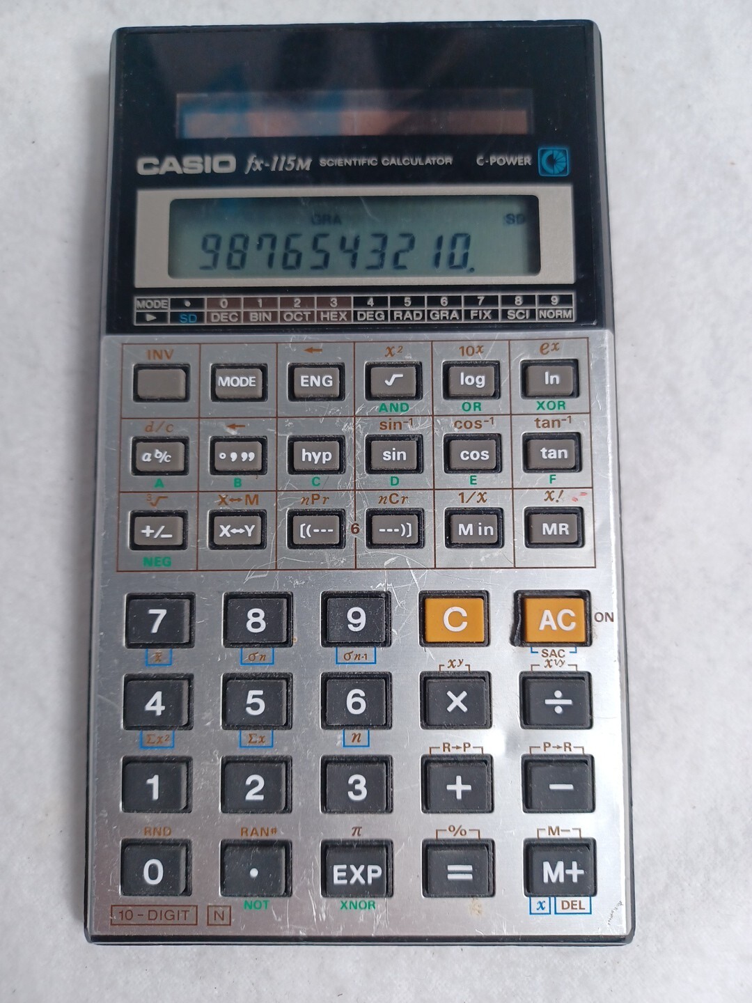 Vintage 1986 Casio Fx-115m Solar Scientific Calculator Made in Japan ...