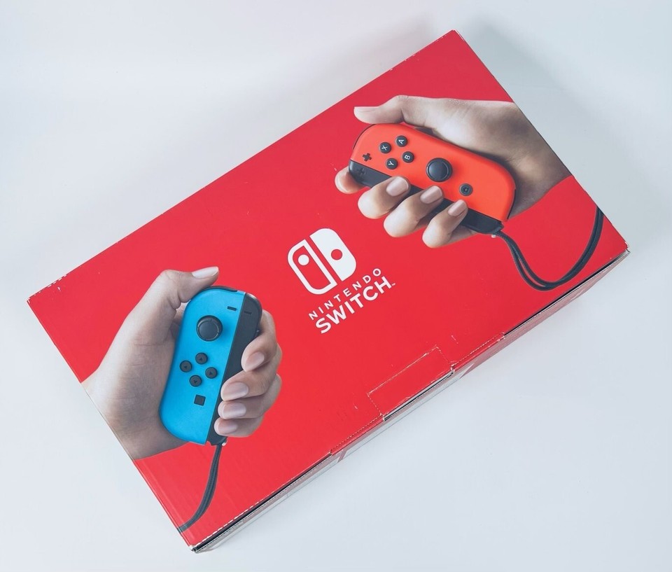 Nintendo Switch Console Neon Blue/Red Joy-Con Set Boxed Excellent ...