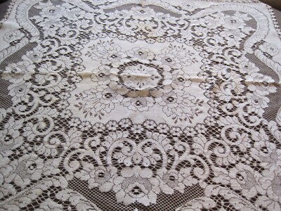 Vintage Nottingham Lace Tablecloth
