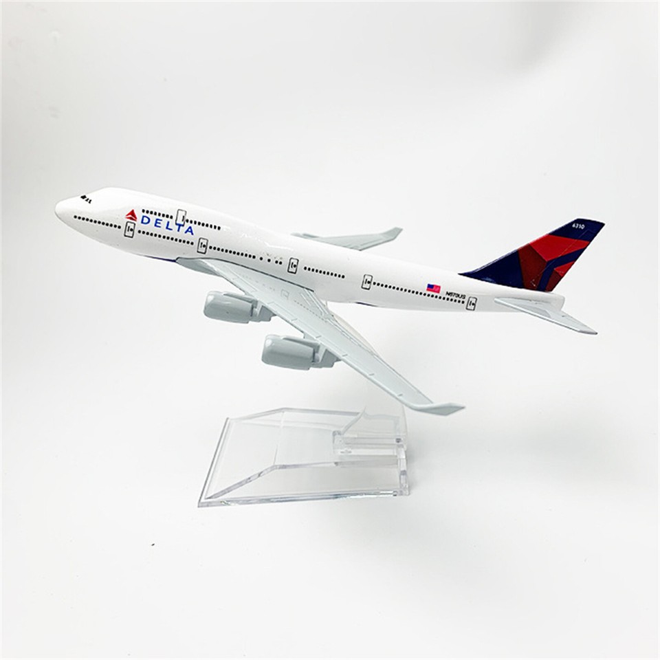 1/400 Scale 16cm Delta B747 Alloy Plane Model Diecast Airplane Display ...
