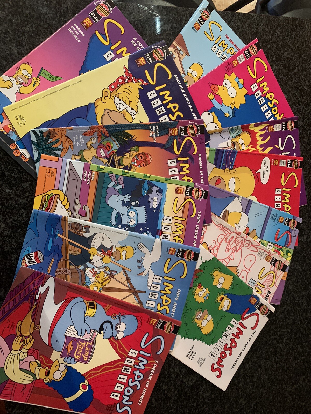 Bongo Series The Simpsons Comics Bundle. X 13 Issues Inclusive In This ...