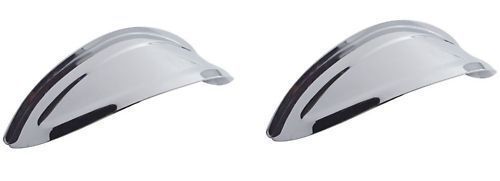 7" Headlight Headlamp Light Bulb Chrome Trim Cover Shield Visors Pair ...