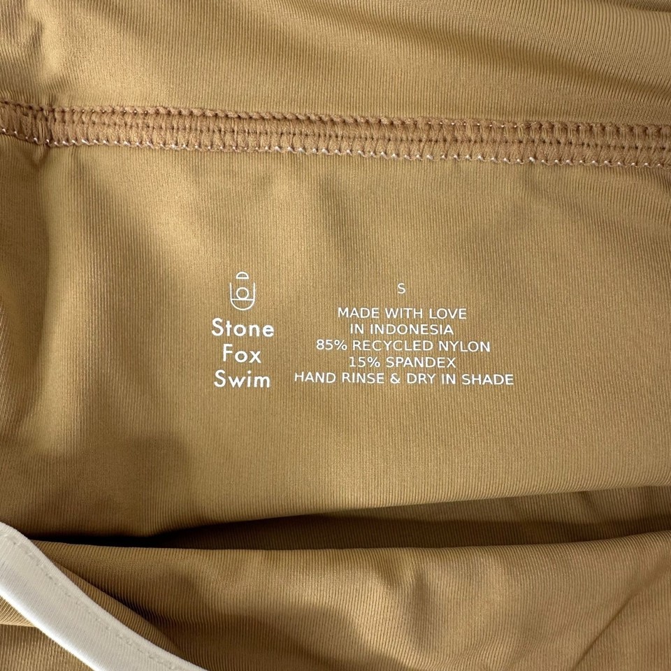 Stone Fox Swim Juniper High Waist Bikini Bottom Size S Small Tannin ...