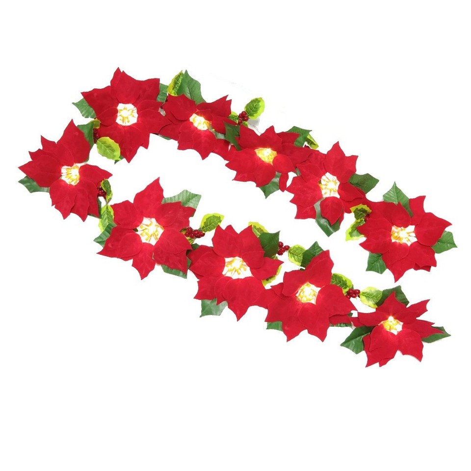 1pc XMAS Flower Fruit Fruit Lights Ornament Lintel Lintel (Red 2M) | eBay