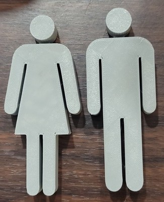 Plastic 3D Man And Woman Figures Bathroom Door Wall Closet Signs From 4 ...