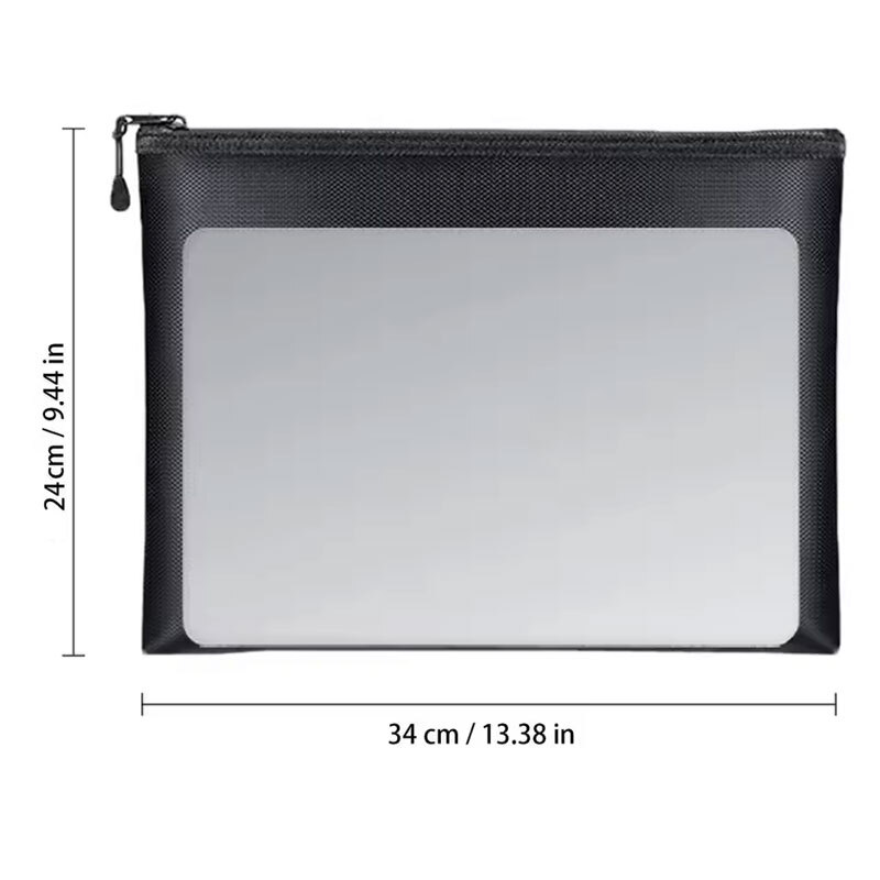 Fireproof Waterproof Document Bag Secret File Protect Pouch Cash Money ...