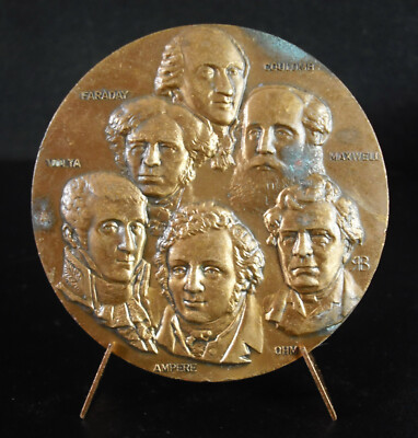 Electricity Medal Ampere Volt Ohm Maxwell Coulomb Faraday Electricity ...