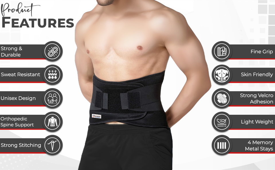 Double Pull Breathable Lumbar Lower Bad Back Pain Posture Support Belt ...