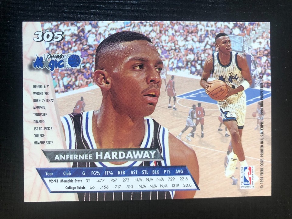 Anfernee Penny Hardaway 1993 Fleer Ultra Rookie Card #305 MINT | eBay