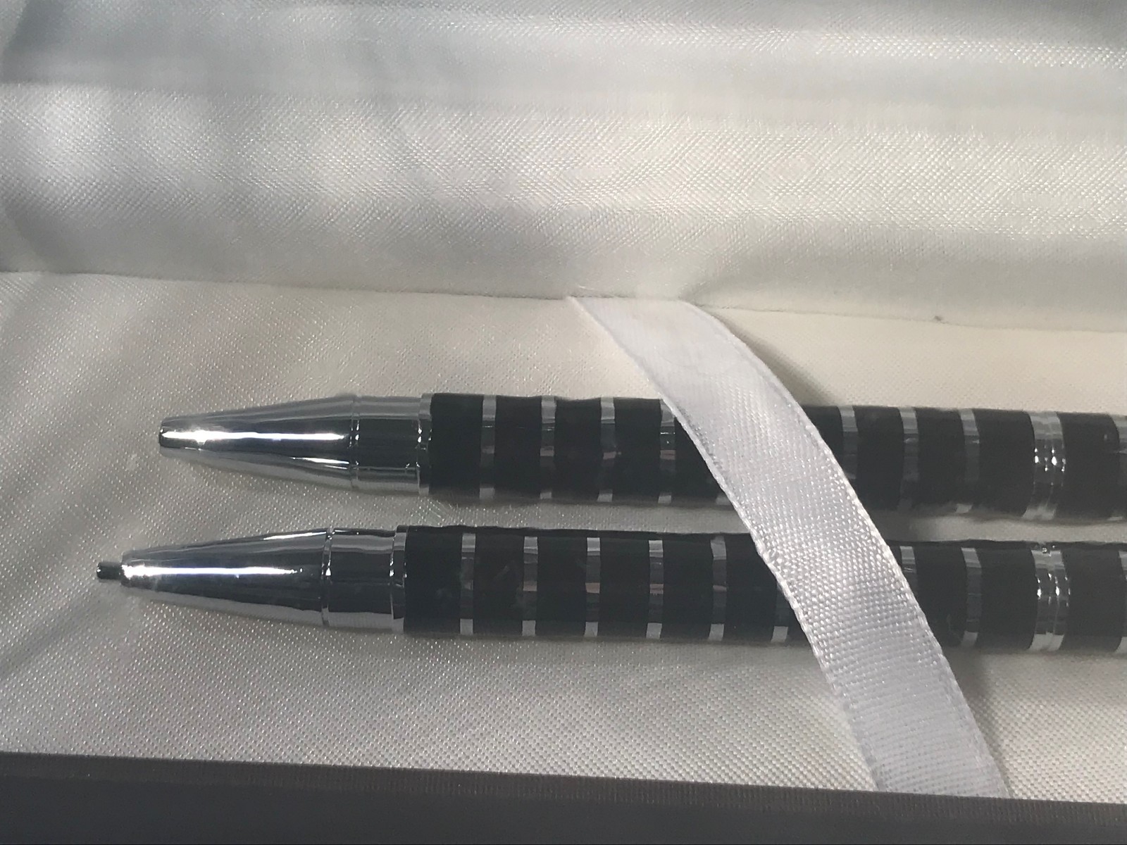 Cross Helios Black & Chrome Striped Ball-Point Pen & 0.9MM Pencil Set ...