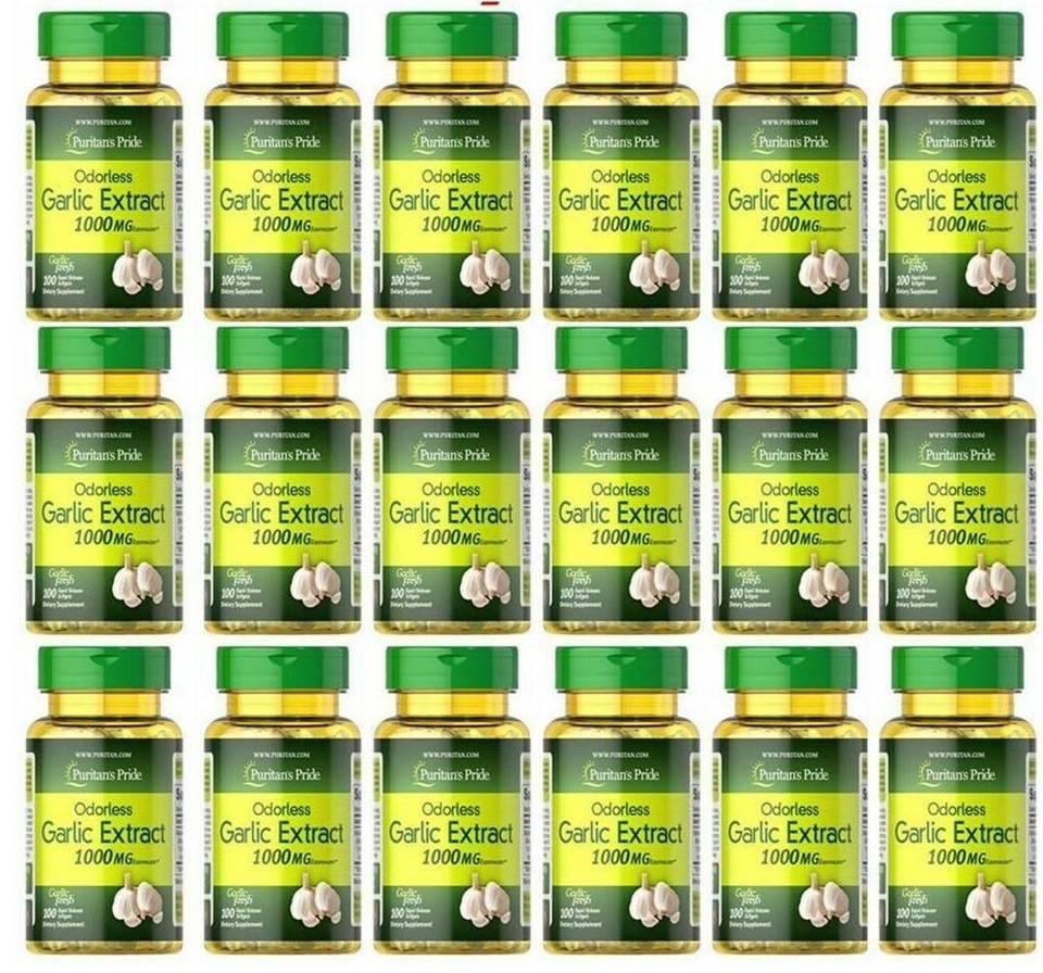 Garlic Odorless Extract 1000mg Cholesterol Health 200 Antioxidant Pills ...