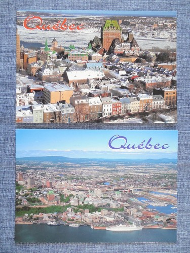 Quebec City Aerial View Postcard lot of 2 Unposted Canada Winter River ...
