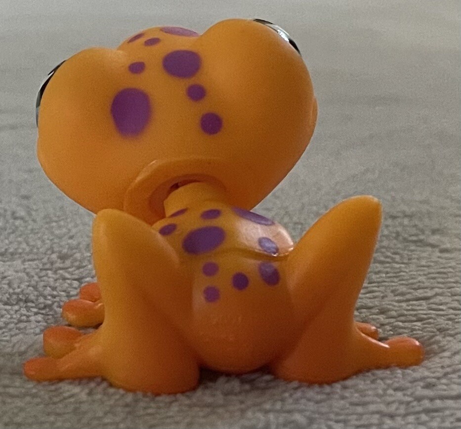 Littlest Pet Shop LPS Orange Frog 874 Blue Eyes | eBay