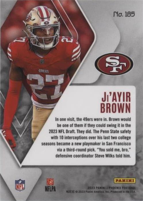 2023 Panini Phoenix Ji'Ayir Brown #185 for sale | eBay