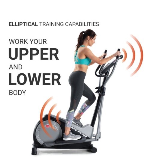 ProForm PFEL62919 Cadence LE Rear-Drive Elliptical with LCD Display ...