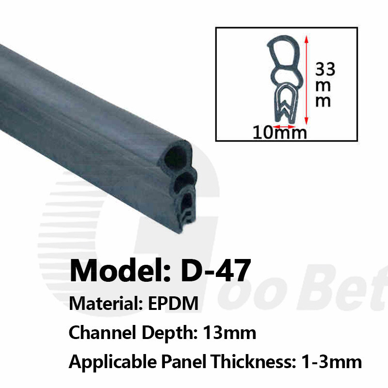 Car Finned Rubber Edge Trim Seal U Profile Van Boat Truck Door Bonnet ...