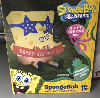 Spongebob Squarepants Airblown Inflatable 4th of July Banner 3.2 FT ...