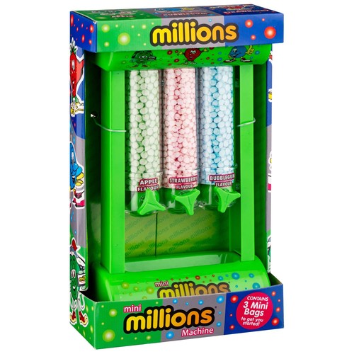 Green Mini Millions Machine Dispenser With 3 Bags Strawberry,Bubblegum ...