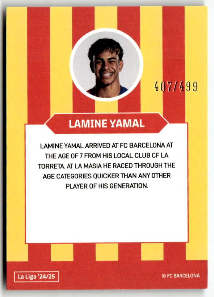 2024-25 Elevencard La Liga Lamine Yamal First Goal En UEFA Milestone ...