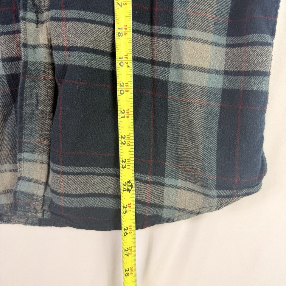 Valor Collective Mens L Flannel Gray Blue Plaid Long Sleeve Shirt ...