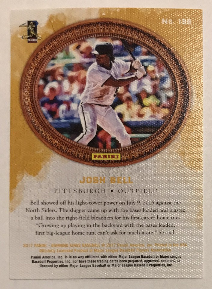 2017 Panini Diamond Kings Josh Bell Rookie Pittsburgh Pirates #136 | eBay