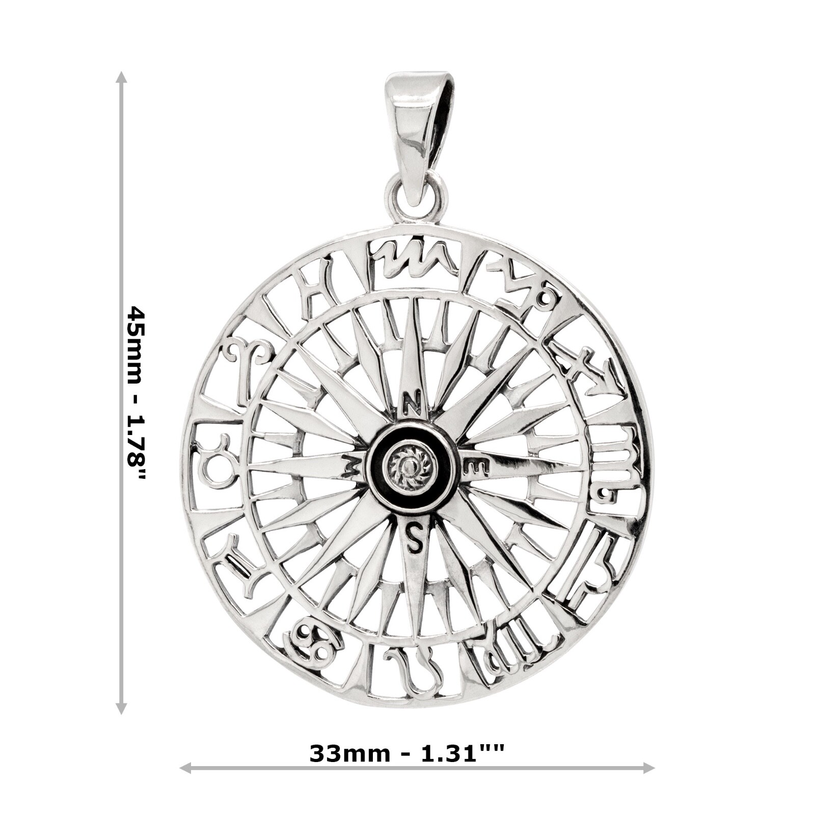 Zodiac Compass Sterling Silver 925 Pendant | eBay Australia