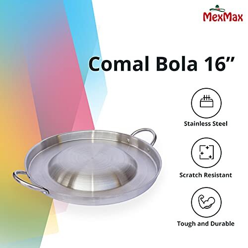 CHAMPS Stainless Steel Convex Comal Bola - Mexican Comal Frying Bowl ...