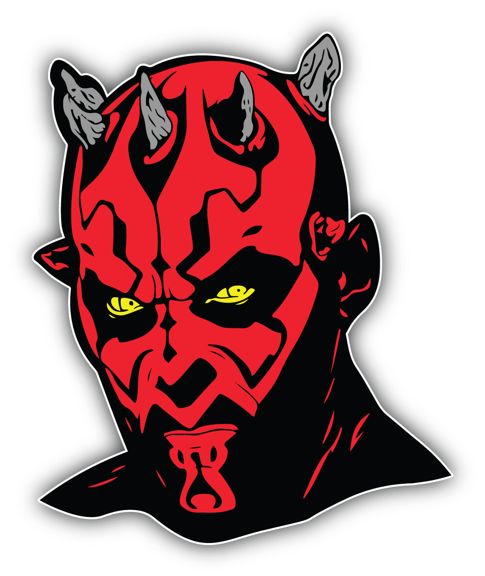 Star Wars Cartoon Darth Maul Head Sticker Bumper Decal - ''SIZES'' | eBay